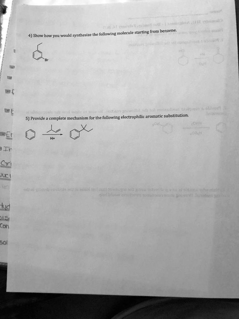SOLVED: molecule starting from benzene: 4) Show how you would ...