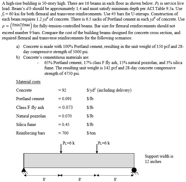 SOLVED: A high-rise building is 50-story high There are 16 beams in ...