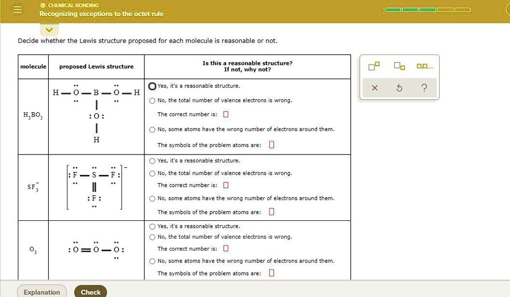 SOLVED:CHEMCAL BONDING Recognizing exceptions to the octet rule Decide ...