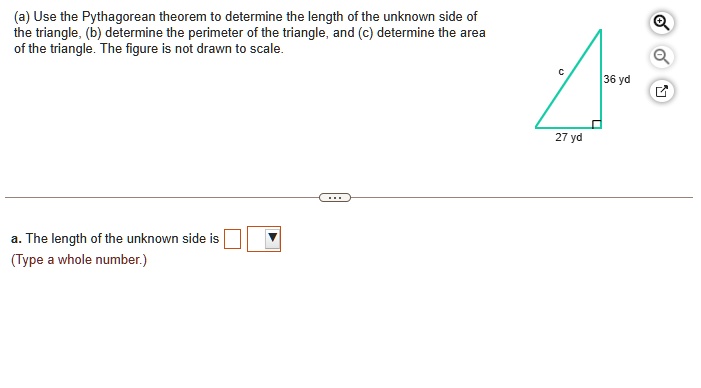 a use the pythagorean theorem to determine the length of the unknown ...