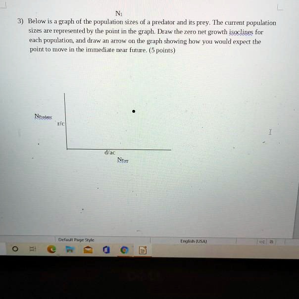 SOLVED: Below is a graph of the population sizes of a predator and its prey. The current ...