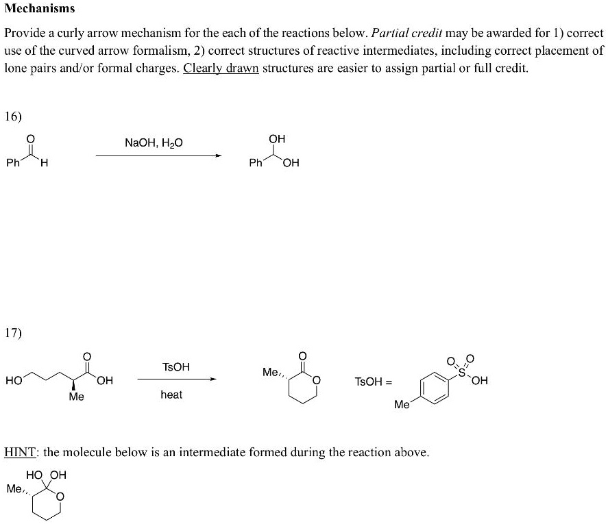 SOLVED: Provide curly arrow mechanisms for each of the reactions below ...