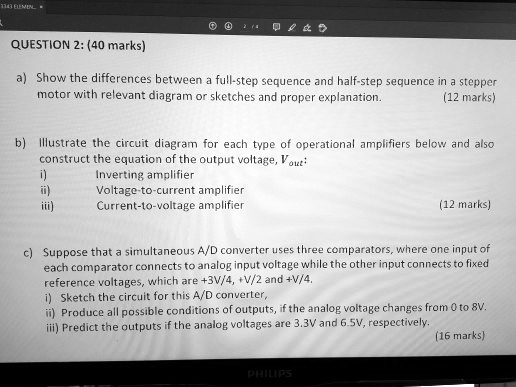 SOLVED: QUESTION 2: (40 marks) a) Show the differences between a full-step sequence and half ...