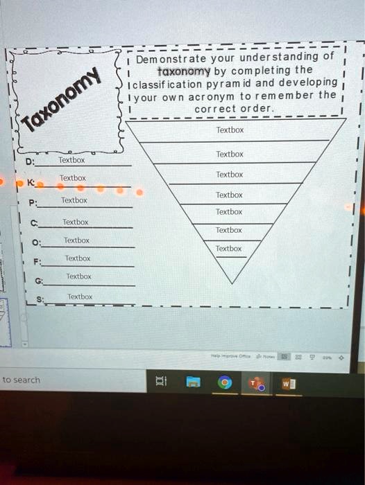 ciit dem onstrate your under standing of taxonomy by com pleting the ...
