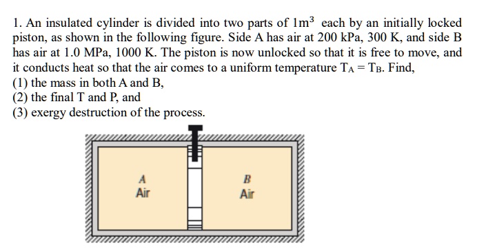 especially third problem thx 1 an insulated cylinder is divided into two parts of 1m3 each by an ...