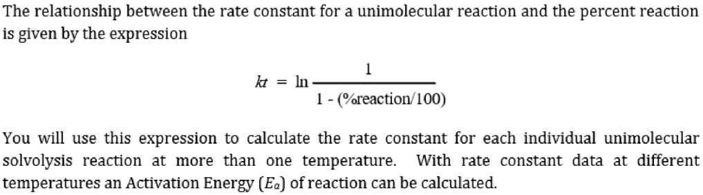 using the equation in the lab procedure to calculate rate constants ...