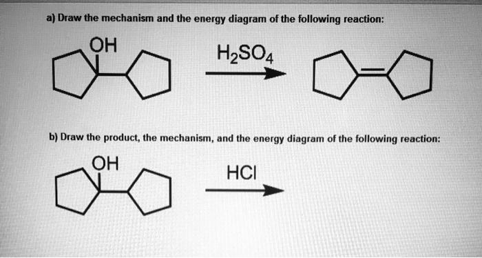 SOLVED: Draw the mechanism and the energy diagram of the following ...