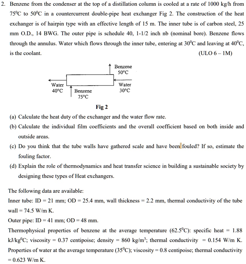 SOLVED: Please answer b and c. Benzene from the condenser at the top of ...