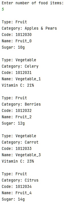 SOLVED: # diet.py class Food: FRUITCATEGORIES = ["Apples Pears ...