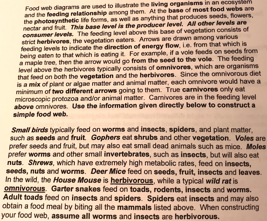 food web diagrams are used to illustrate the living organisms in an ...