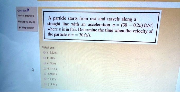 SOLVED: A particle starts from rest and travels along a straight line with an acceleration a ...
