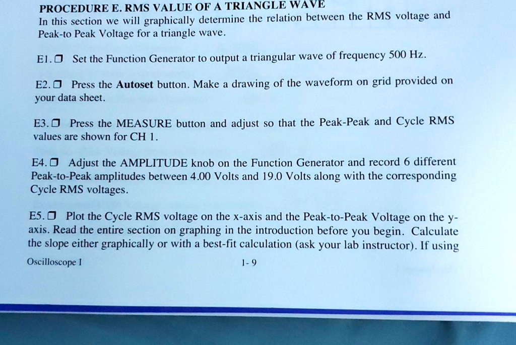 SOLVED PROCEDURE E RMS VALUE OF A TRIANGLE WAVE In This Section We