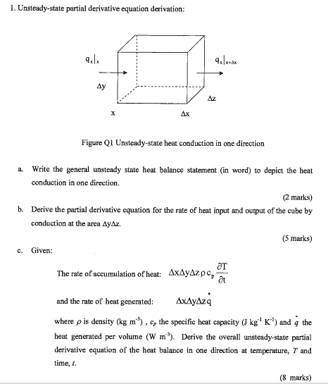 SOLVED: Unsteady-state partial derivative equation derivation: q.|x Qx+ ... SOLVED: Unsteady-state partial derivative equation derivation: q.|x Qx+ ...