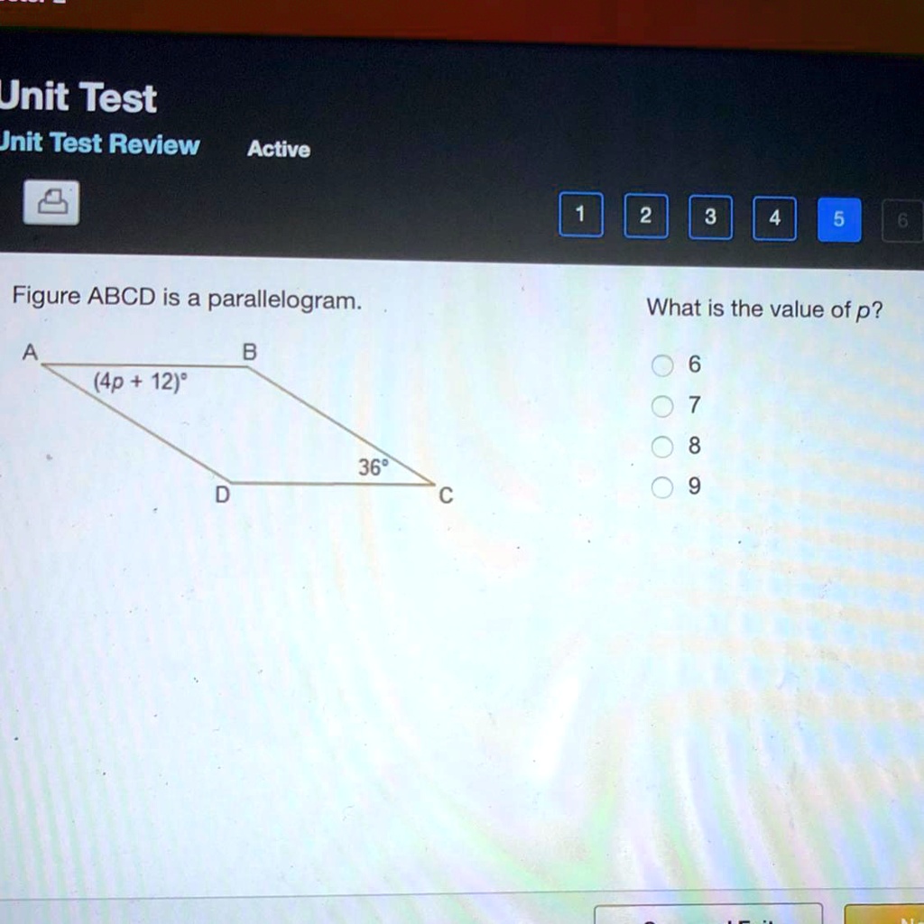 What Is The Value Of P 6 7 8 9 Unit Test Jnit Test Review Active 2 3 5
