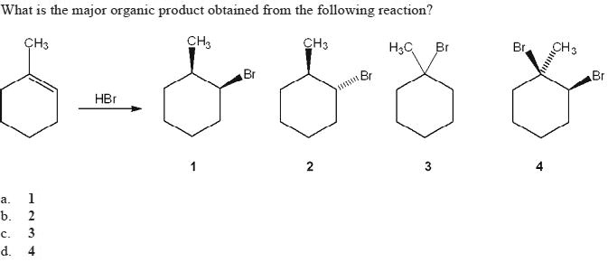 SOLVED:What is the major organic product obtained from the following ...