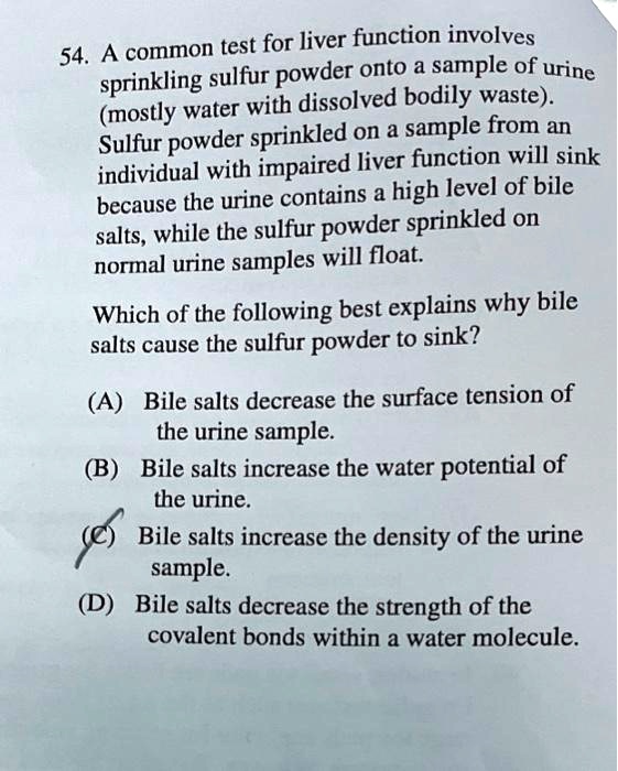 SOLVED: Sulfur powder sprinkled on a sample from an individual with ...