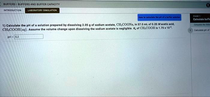 SOLVED: Calculate the pH of a solution prepared by dissolving 2.05 g of sodium acetate, CH3COONa ...