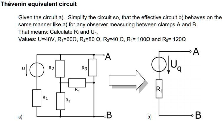 thevenin equivalent circuit given the circuit a simplify the circuit so that the effective ...