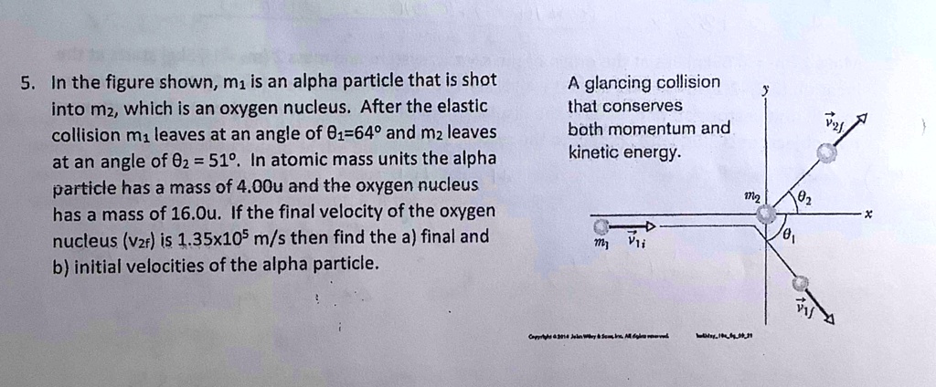 SOLVED: In the figure shown, m1 is an alpha particle that is shot into m2, which is an oxygen ...