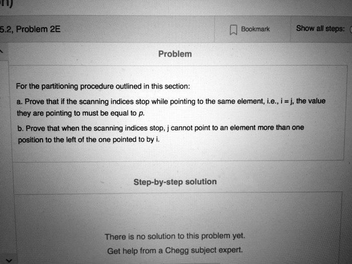 5.2, Problem 2E Problem For the partitioning procedure outlined in this section: a. Prove that ...