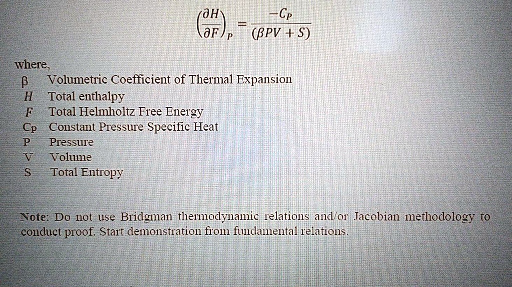 ((∂ H)/(∂ F))P = (-CP)/((β PV + S)) where, β Volumetric Coefficient of ...
