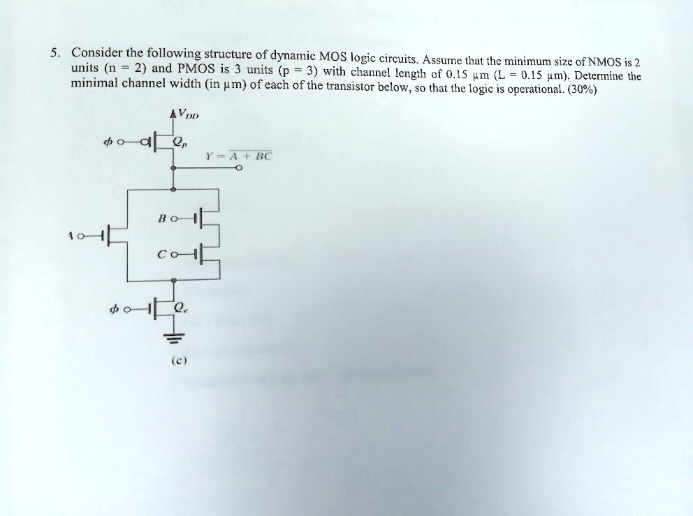 Consider the following structure of dynamic MOS logic circuits. Assume ...