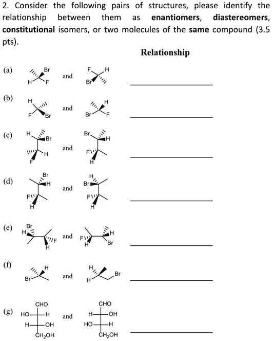 SOLVED: Consider the following pairs structures please identify the relationship between them ...