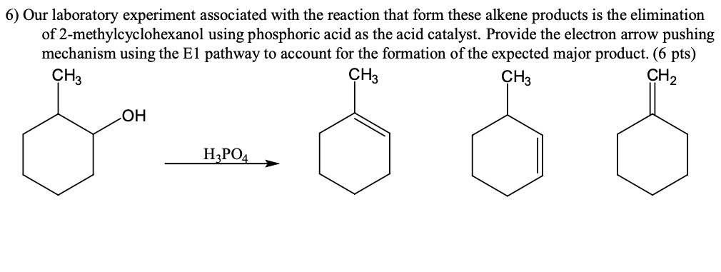 our laboratory experiment associated with the reaction that form these alkene products is the ...