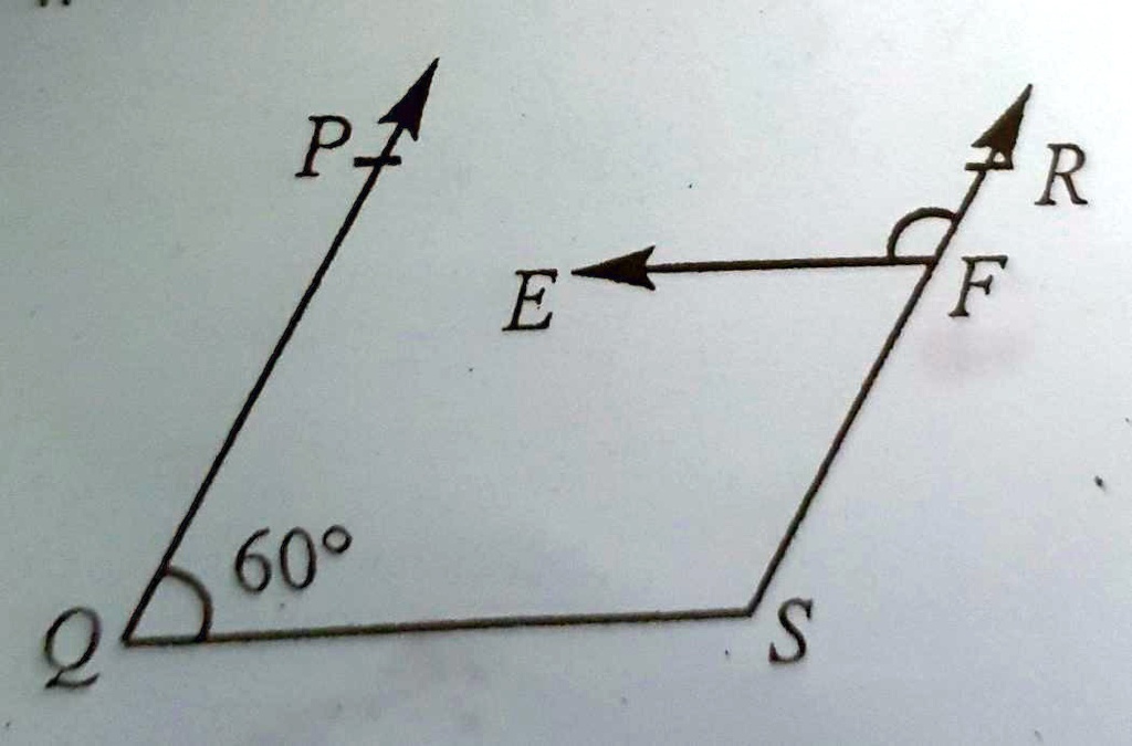 in the given figure pq is parallel to rs and ef is parallel to qsif angle pqs60 then the measure ...
