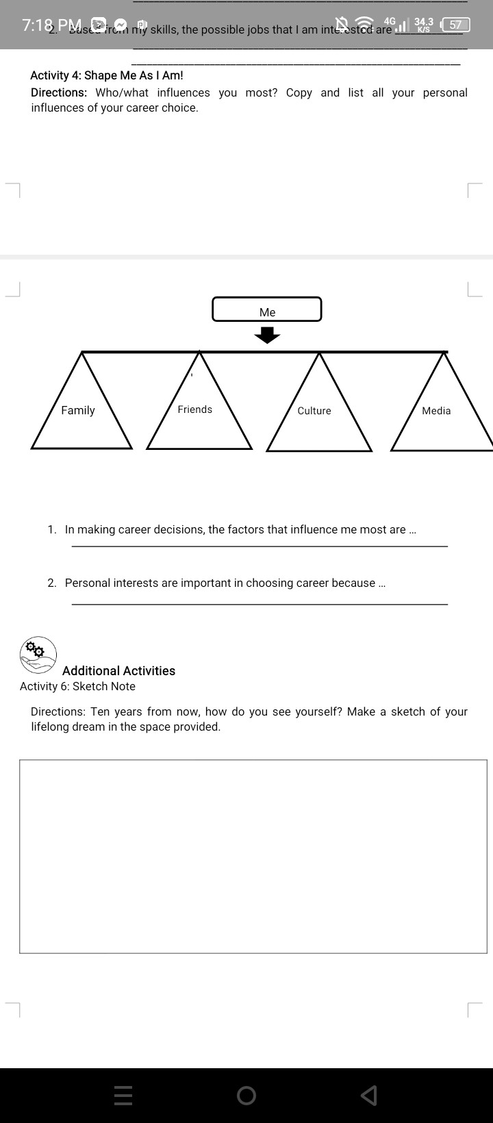 Solved Activity 4 Shape Me As I Am Directions Who What Influences