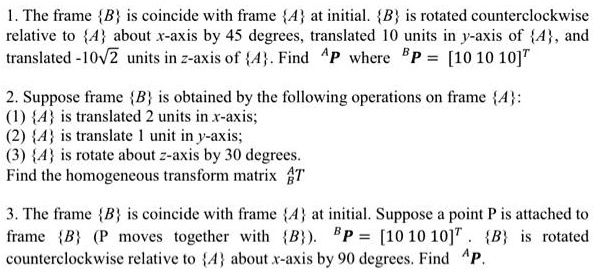 1the frameb is coincide with framea at initialbis rotated ...