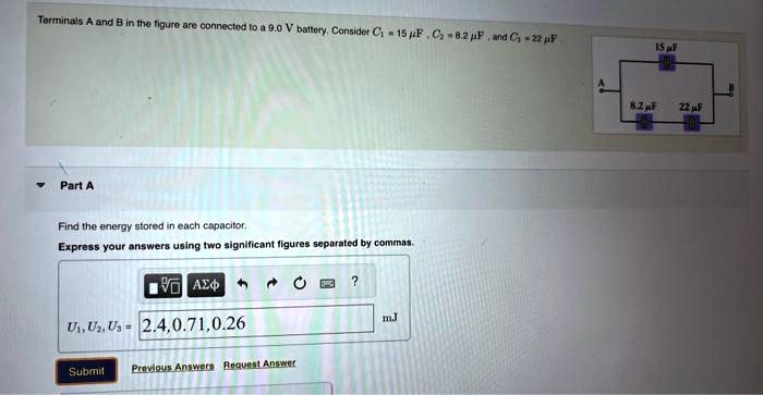 SOLVED: Texts: Terminals A and B in the figure are connected to a 9.0 V battery. Consider C = 15 ...