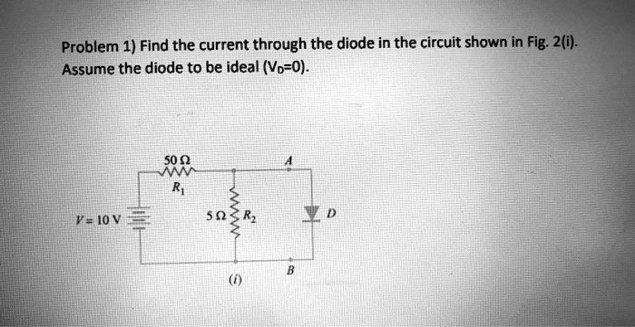 Problem 1) Find the current through the diode in the circuit shown in ...