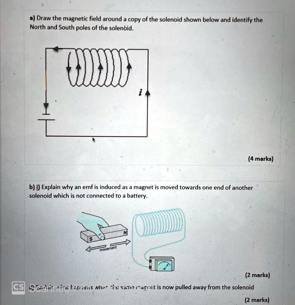 SOLVED: a) Draw the magnetic field around a copy of the solenoid shown ...
