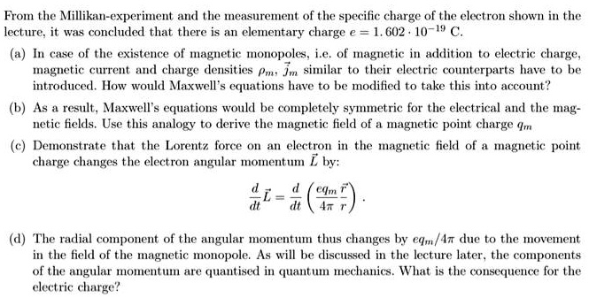 SOLVED: Text: For the Millikan Experiment, you can find it on Google ...