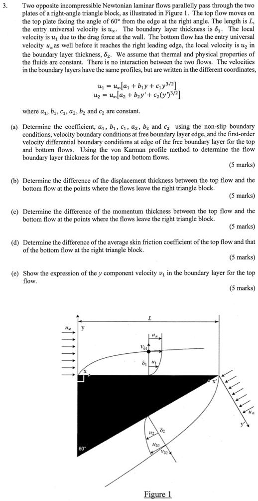 3. Two opposite incompressible Newtonian laminar flows parallelly pass ...