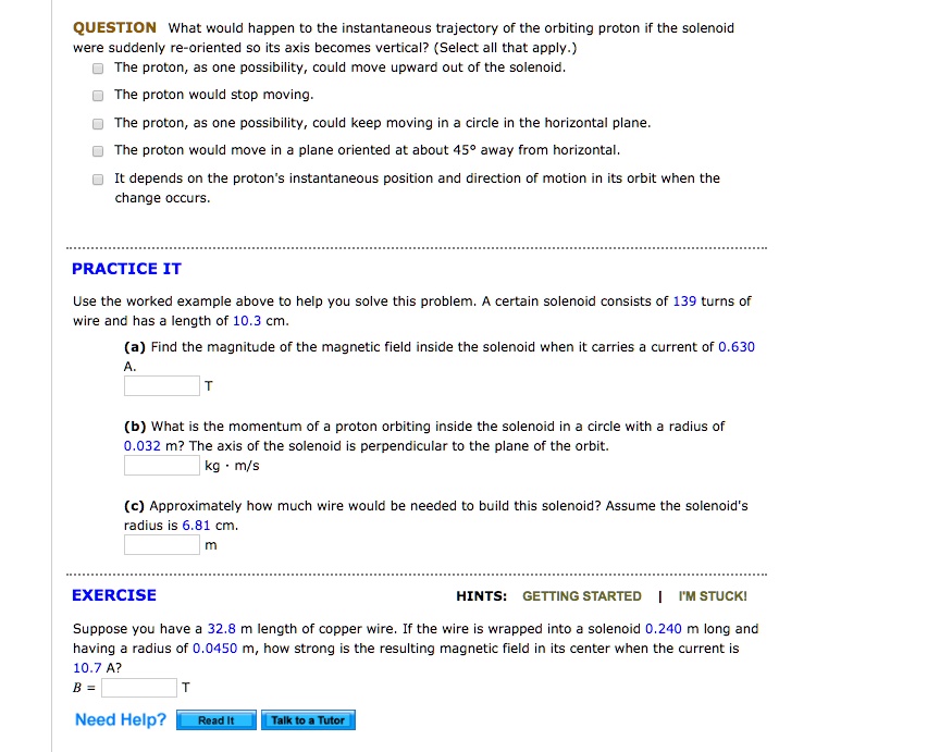 SOLVED: QUESTION: What would happen to the instantaneous trajectory of the orbiting proton if ...