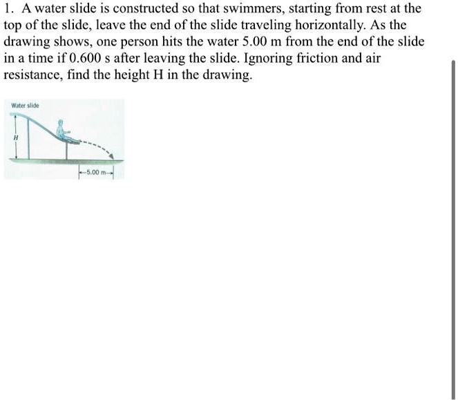 a water slide is constructed so that swimmers starting from rest at the ...