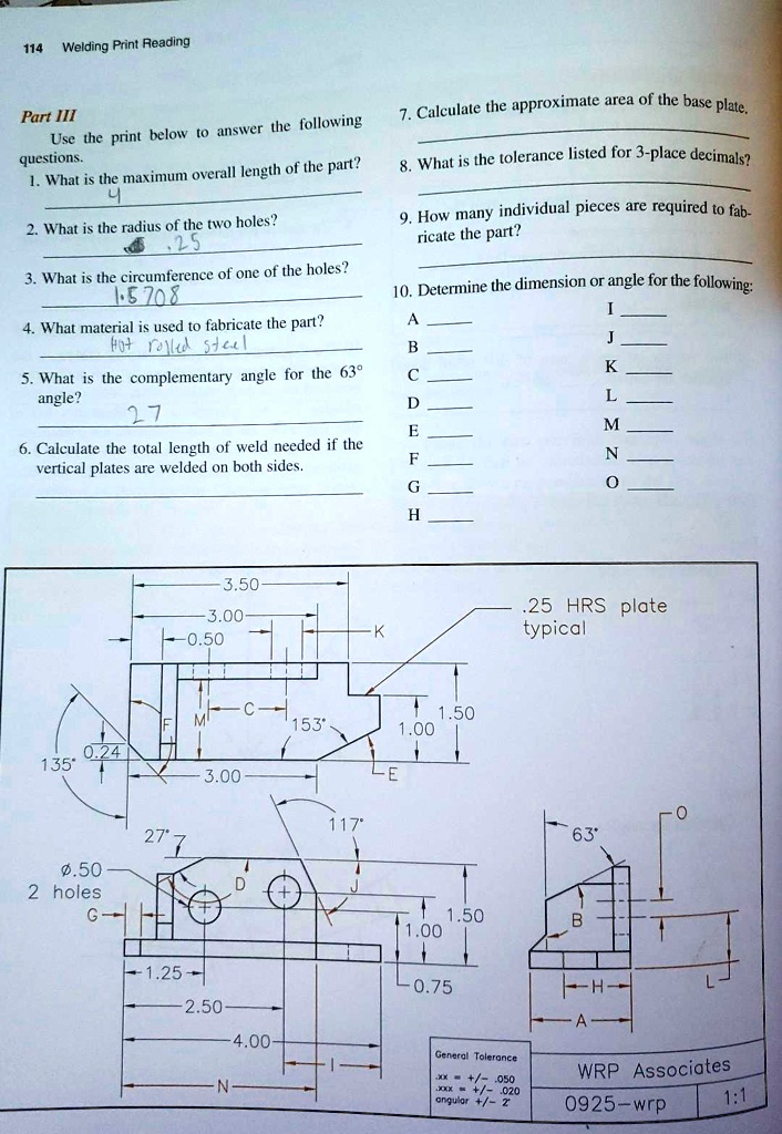 114welding print reading part ii1 use the print below to answer the ...