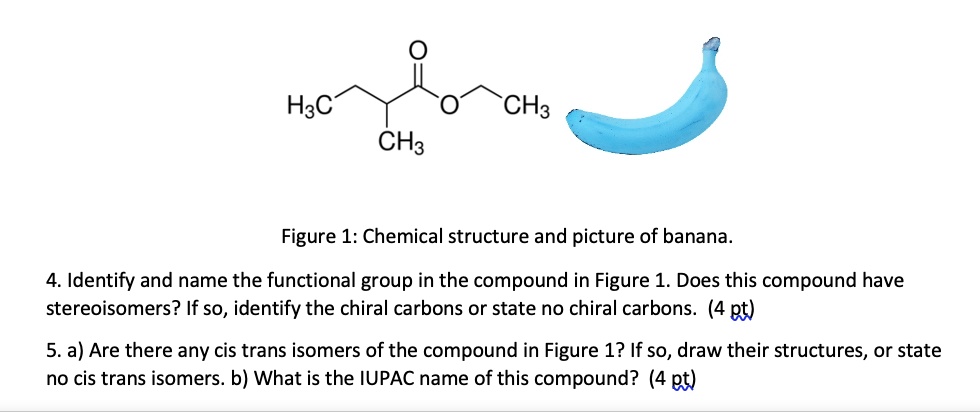 SOLVED: HaC "CHa CH3 Figure 1: Chemical structure and picture of banana ...