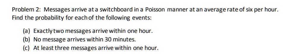 Problem 2 Messages Arrive At A Switchboard In A Poisson Manner Atan