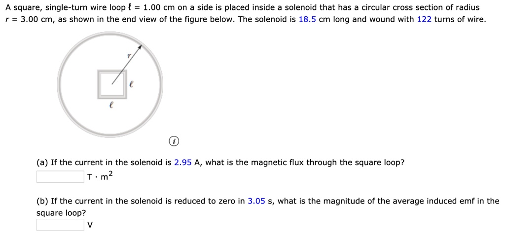 SOLVED: A square, single-turn wire loop = 1.00 cm on a side is placed ...
