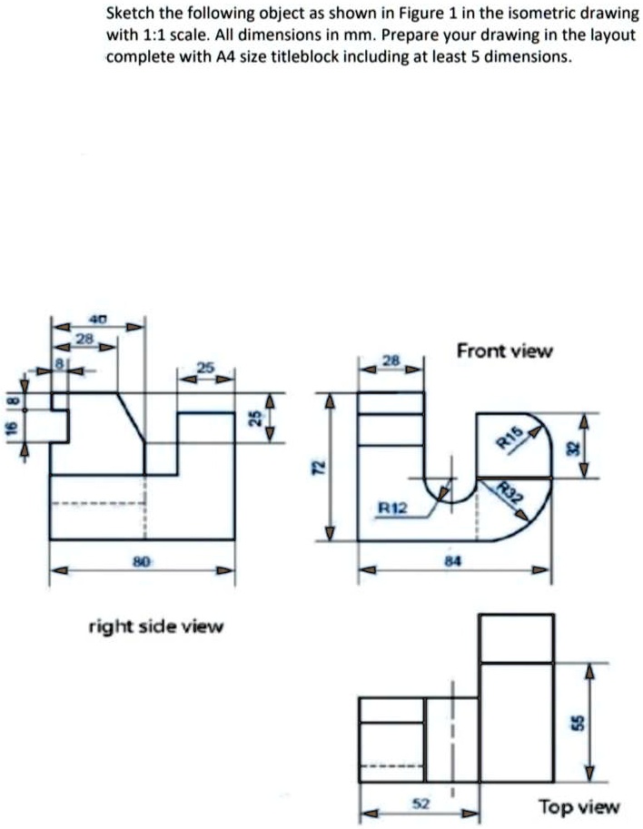SOLVED: Using AutoCAD, show the method of drawing the isometric for this question. Sketch the ...