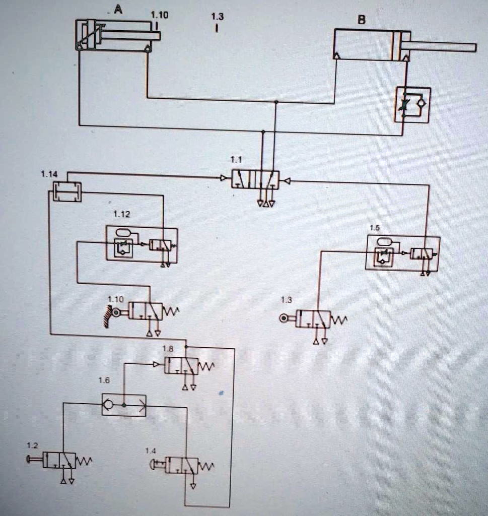 SOLVED: Using a pneumatic circuit in the figure below, explain the ...