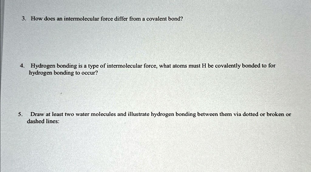 how does an intermolecular force differ from a covalent bond hydrogen ...