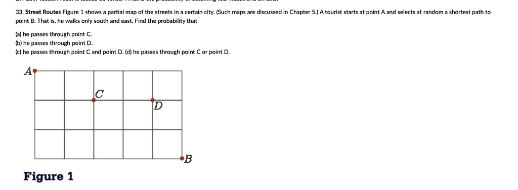 SOLVED: 33. Street Routes Figure 1 shows a partial map of the streets ...