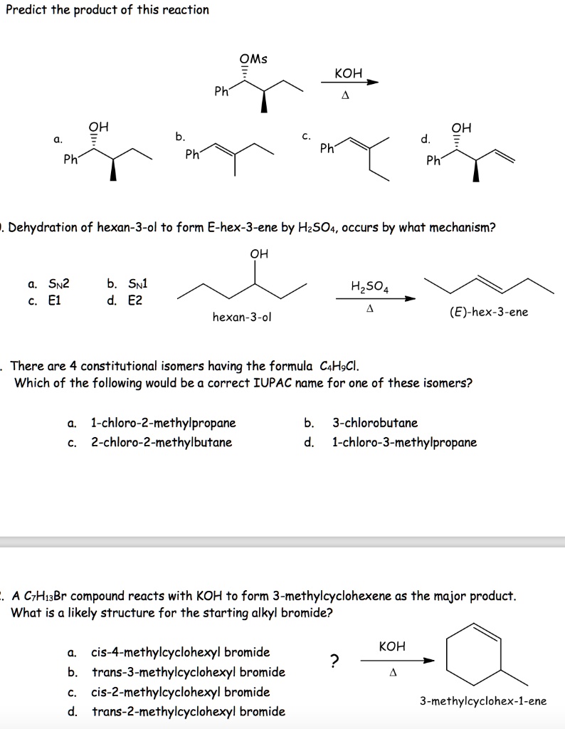 VIDEO solution: Predict the product of this reaction: OMs KOH OH OH Ph ...