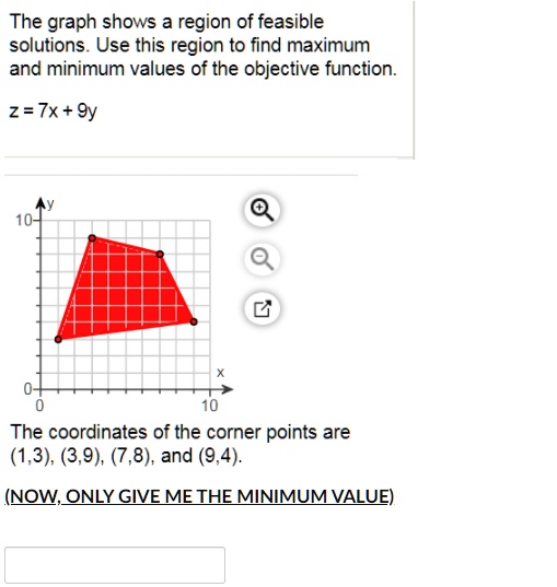 SOLVED: The graph shows a region of feasible solutions. Use this region to find maximum and ...
