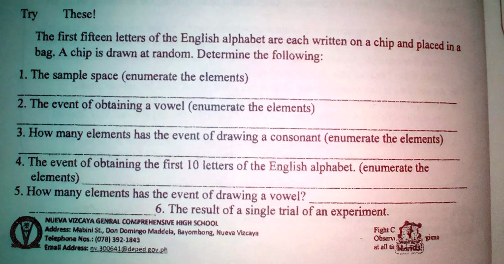 Try These! The first fifteen letters of the English alphabet are each ...