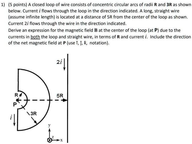 5 points a closed loop of wire consists of concentric circular arcs of radii r and 3r as shown ...